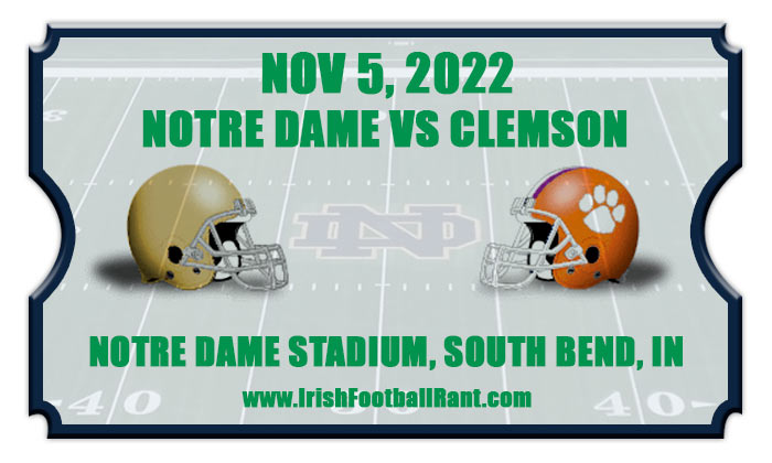 Notre Dame Fighting Irish Vs Clemson Tigers Football Tickets 11 05 22