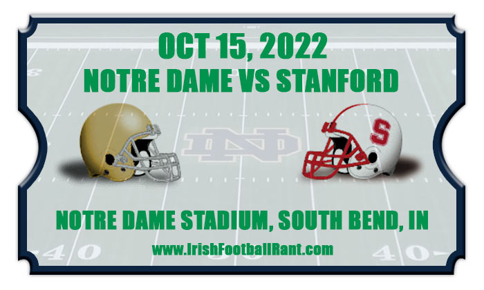 2022 Notre Dame Fighting Irish Vs Stanford Cardinal Football Tickets